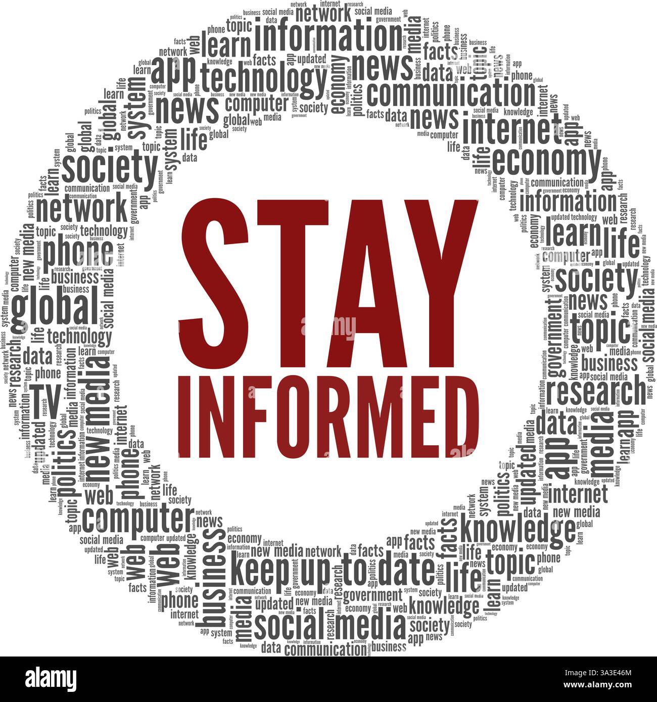 Stay Informed vector illustration word cloud isolated on white background Stock Vector Image ...