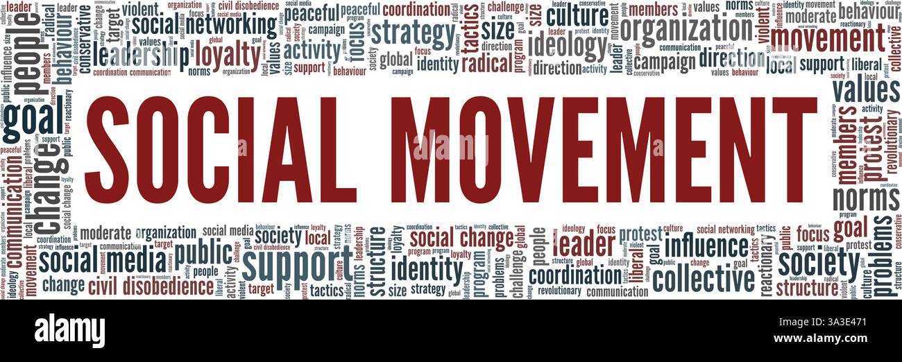 Social Movement vector illustration word cloud isolated on a white ...