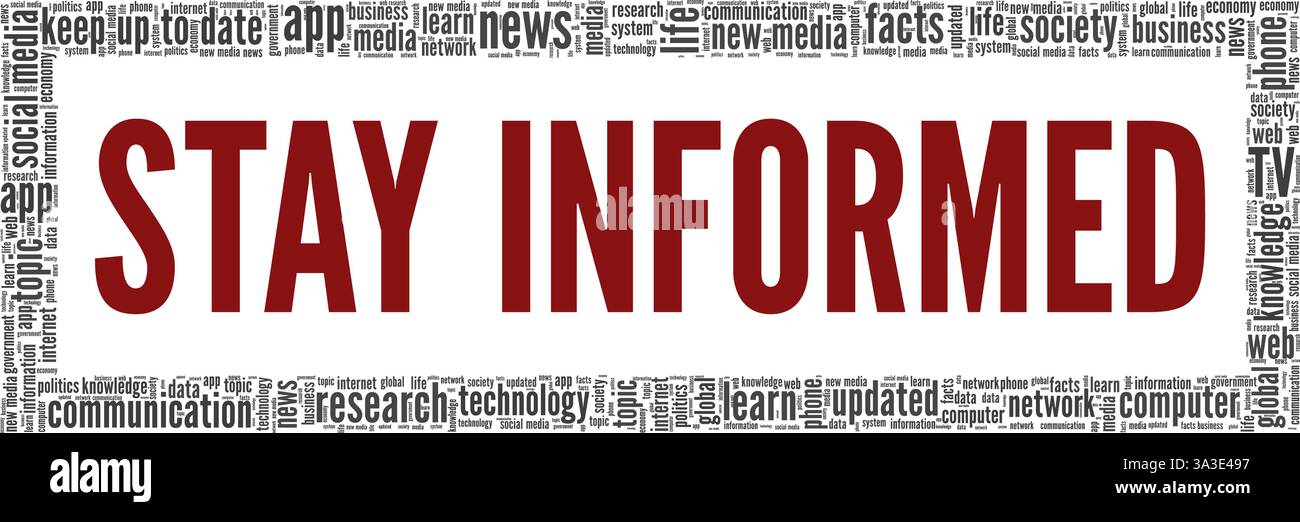Stay Informed vector illustration word cloud isolated on white background Stock Vector Image ...