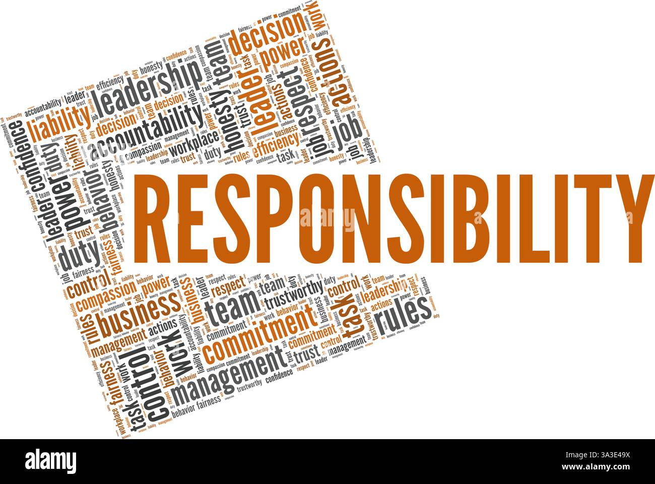 Responsibility vector illustration word cloud isolated on a white ...