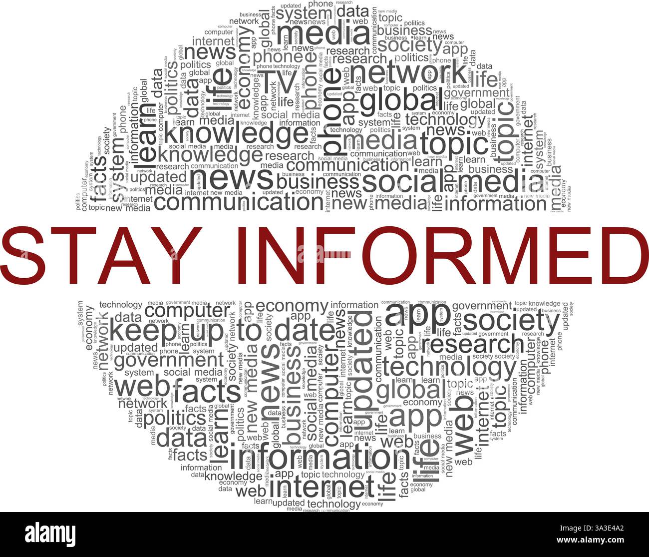 Stay Informed vector illustration word cloud isolated on white background Stock Vector Image ...