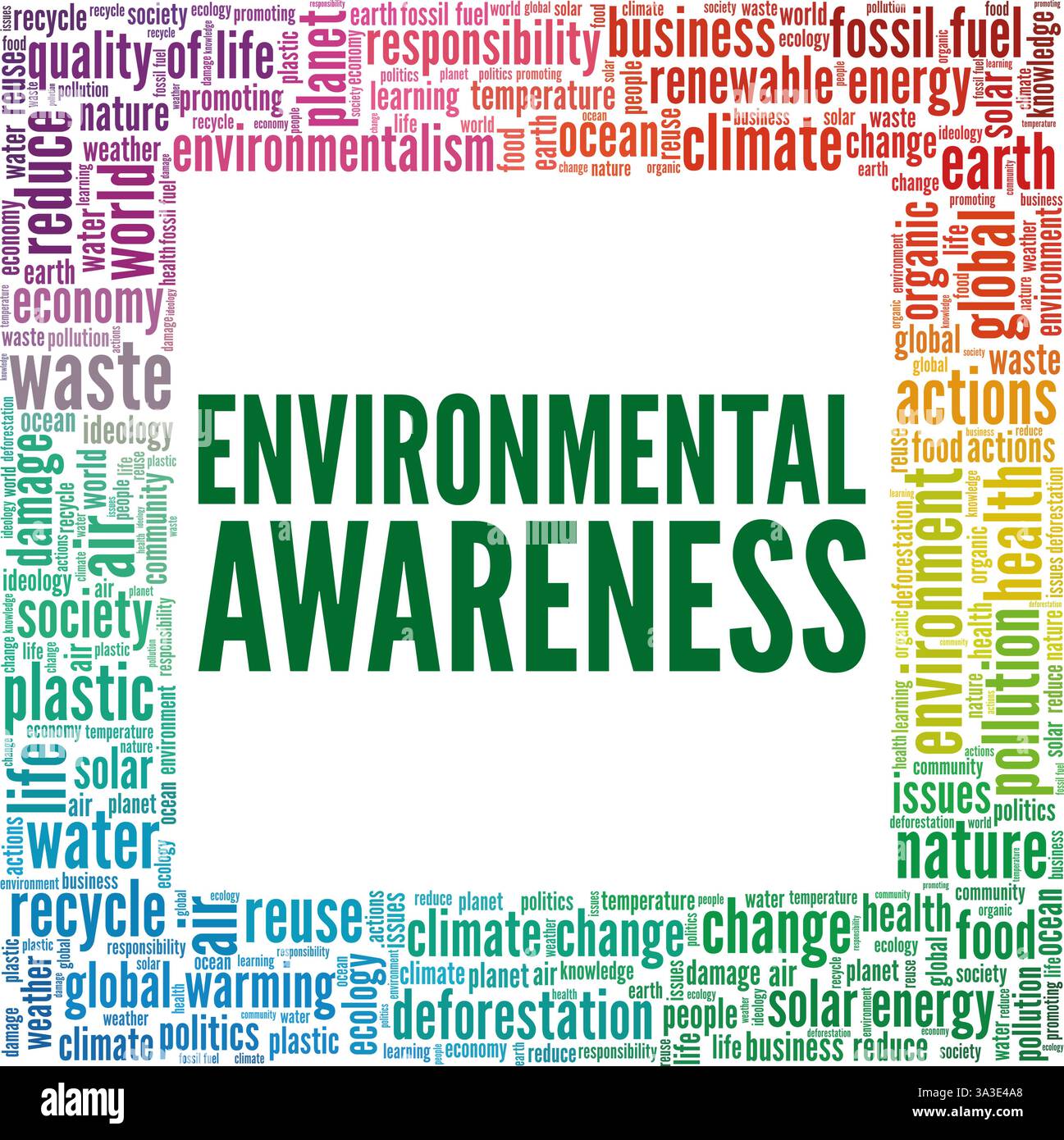 Environmental Awareness vector illustration word cloud isolated on ...