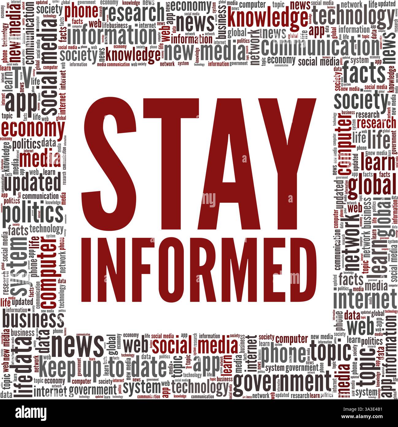 Stay Informed vector illustration word cloud isolated on white ...