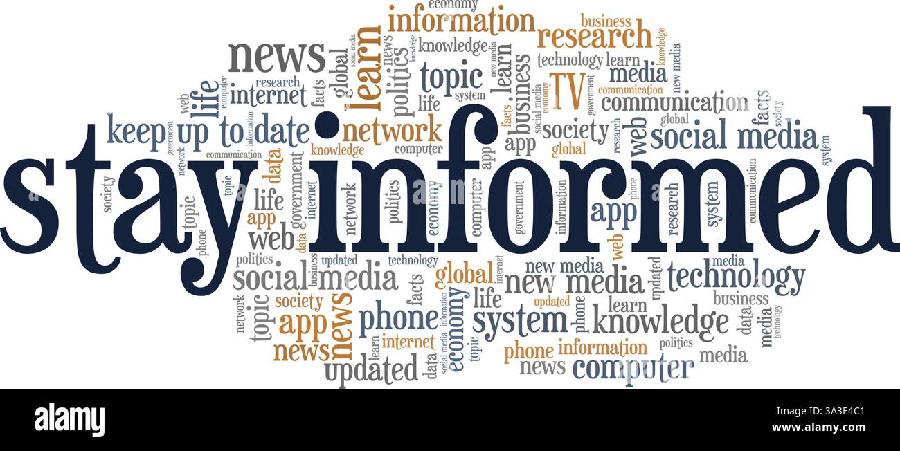 Stay Informed vector illustration word cloud isolated on white background Stock Vector Image ...