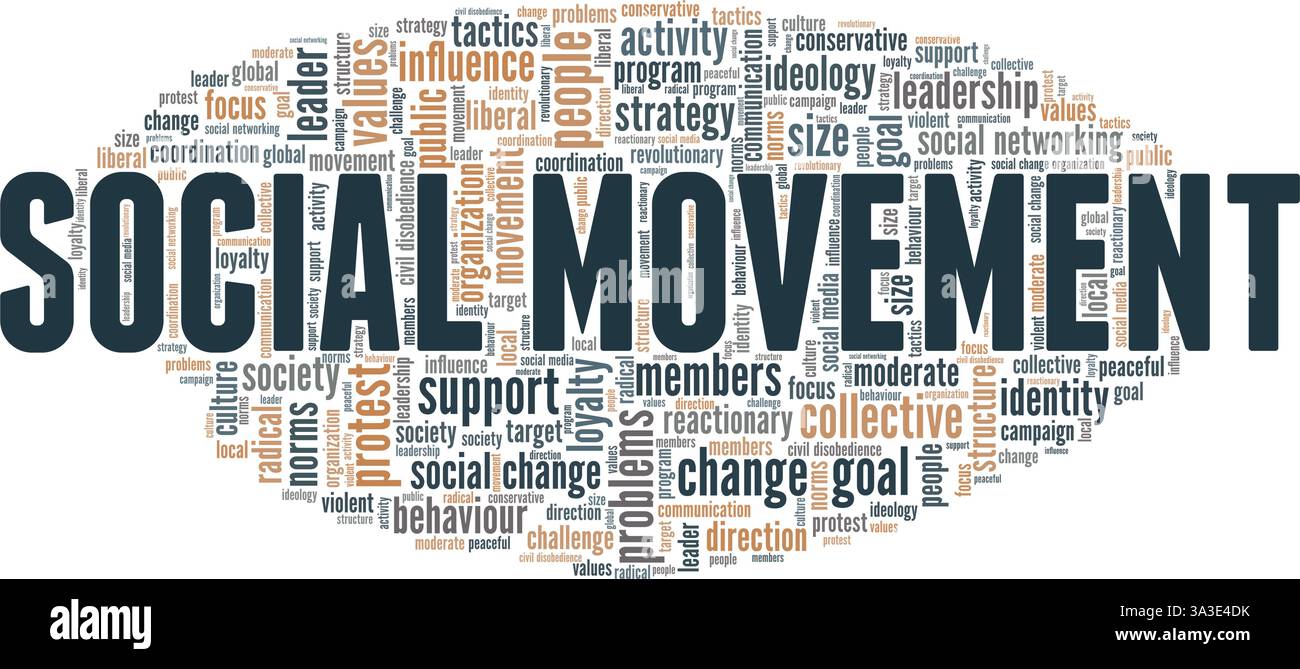 Social Movement vector illustration word cloud isolated on a white ...