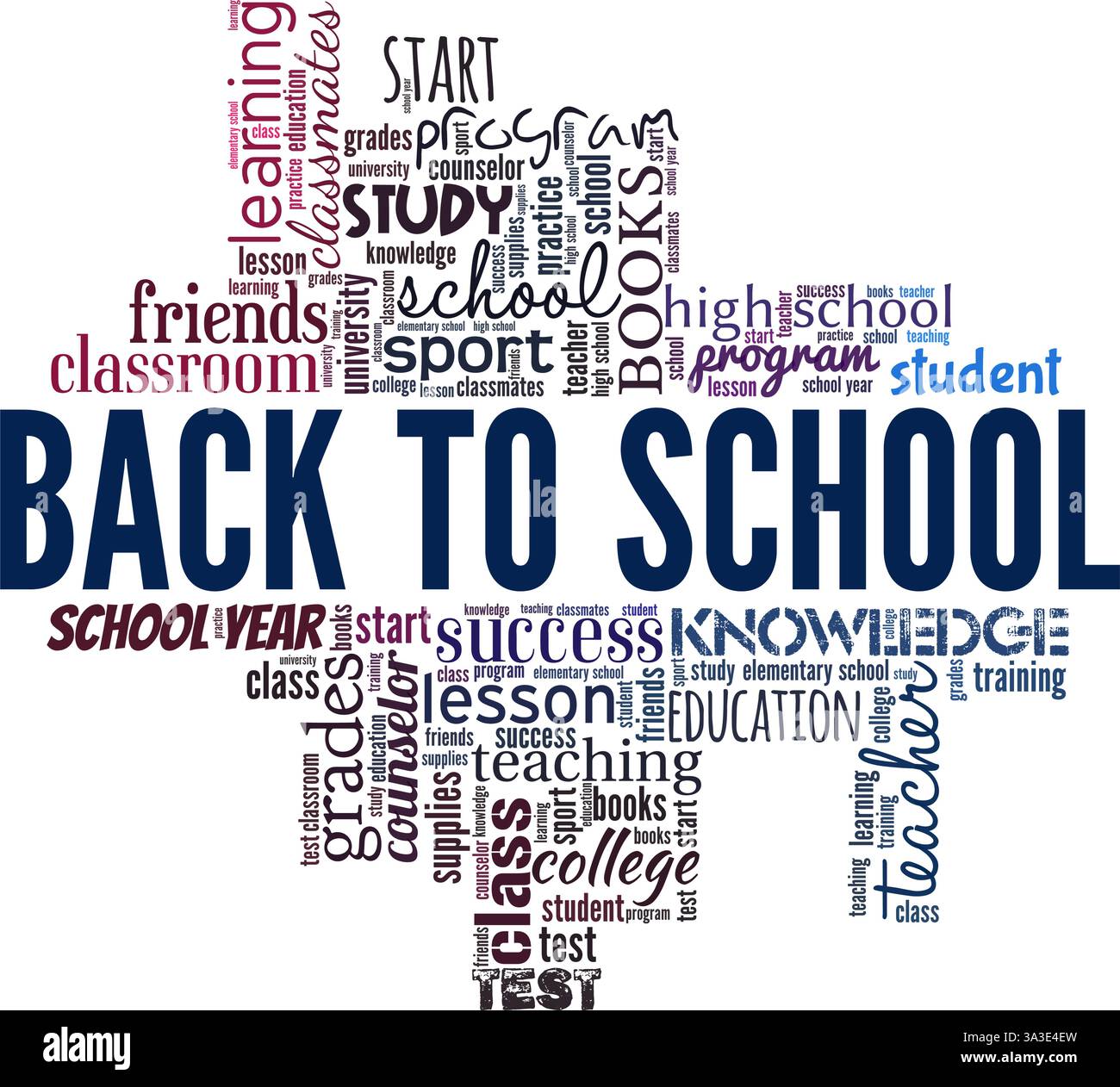 Back to School vector illustration word cloud isolated on white ...