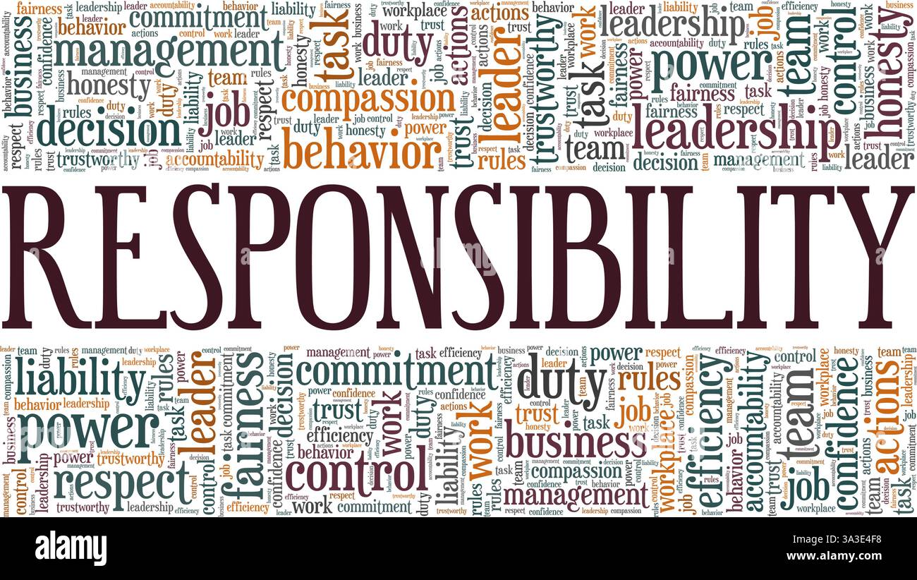 Responsibility vector illustration word cloud isolated on a white ...