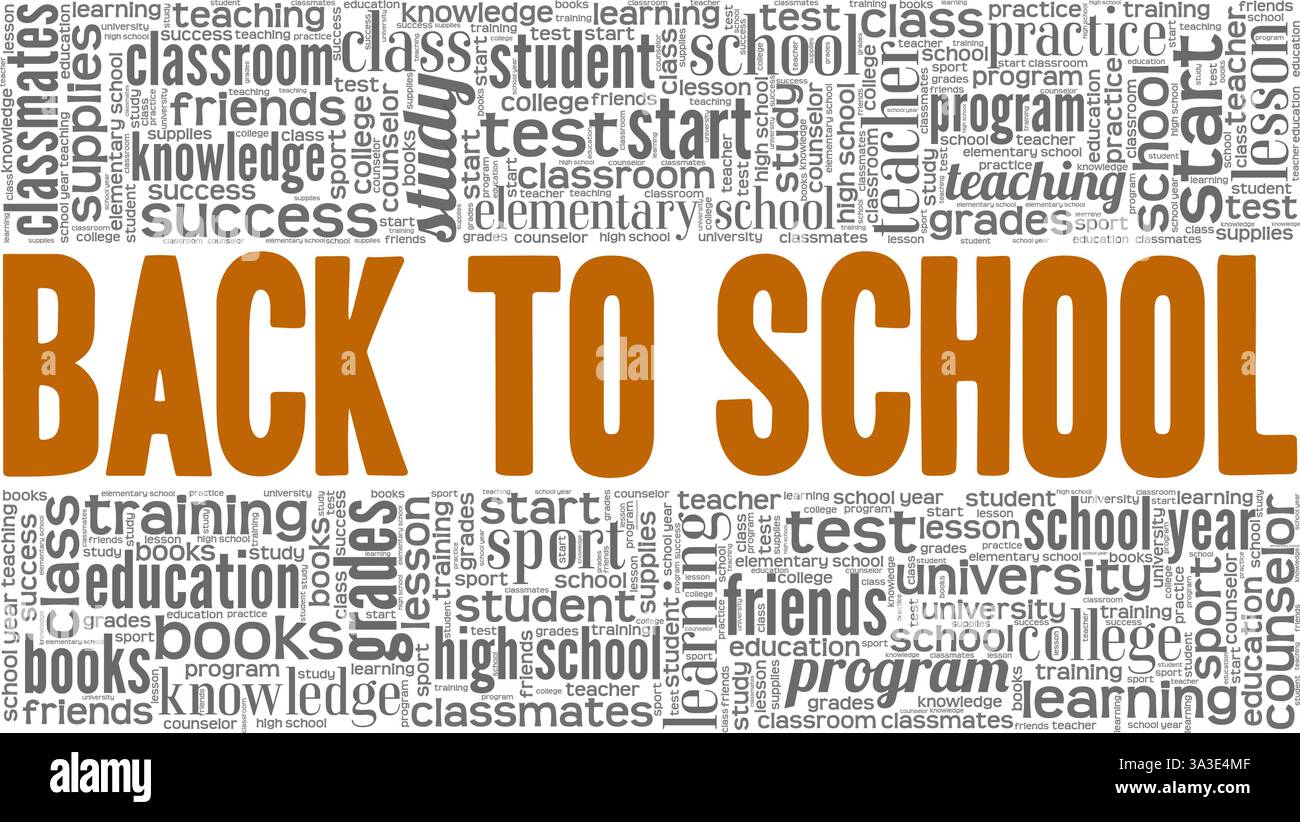 Back to School vector illustration word cloud isolated on white ...