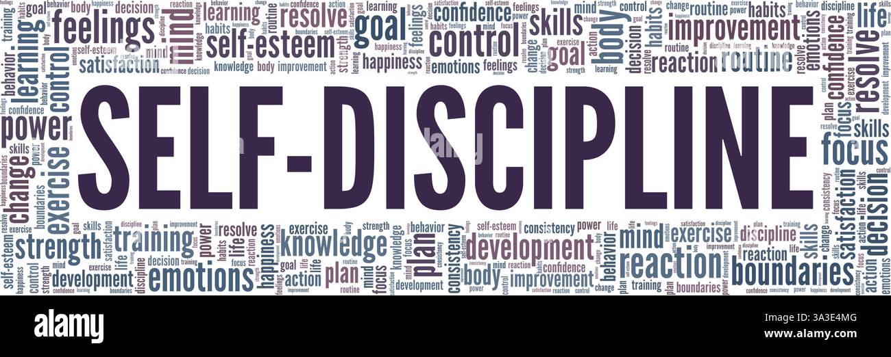Self-Discipline vector illustration word cloud isolated on a white background Stock Vector Image ...