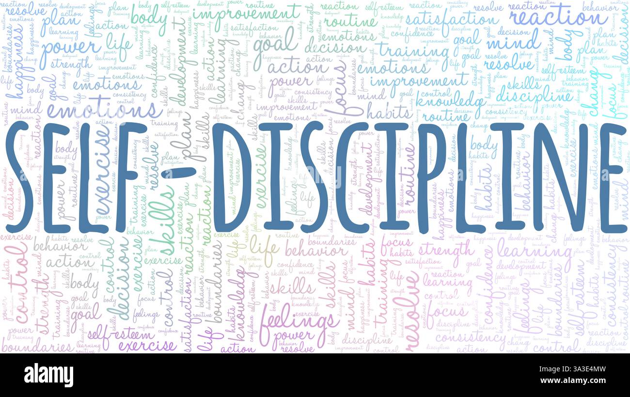 Self-Discipline vector illustration word cloud isolated on a white background Stock Vector Image ...
