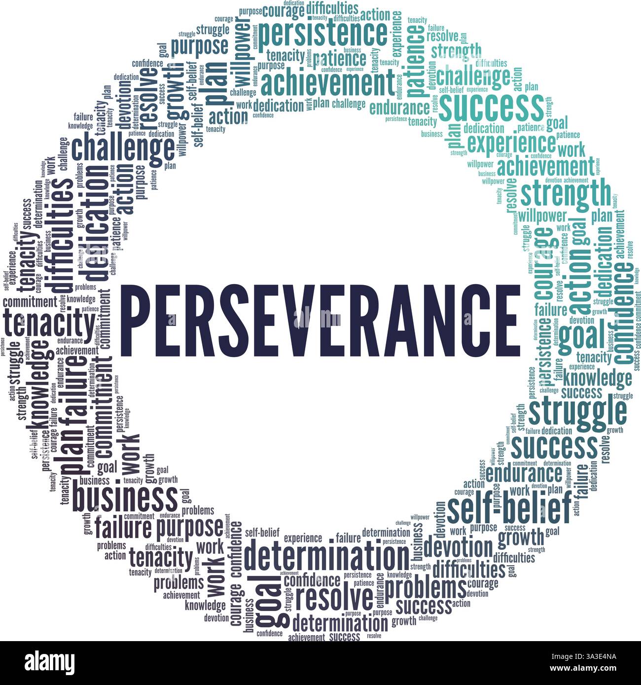 Perseverance vector illustration word cloud isolated on white ...