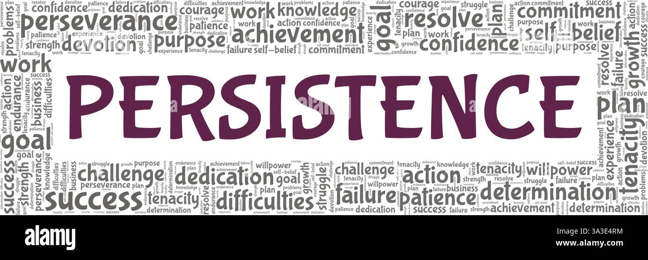 Persistence vector illustration word cloud isolated on white background ...