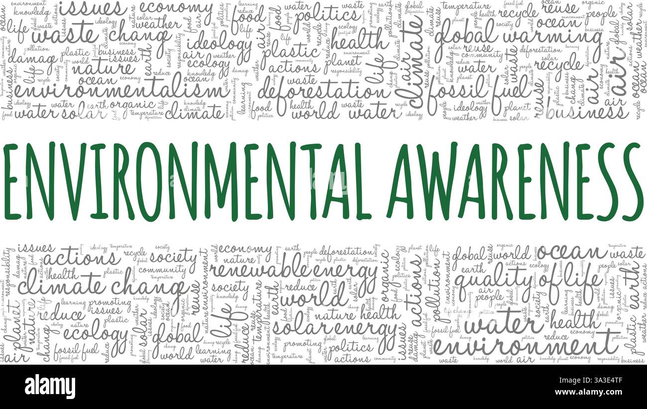 Environmental Awareness vector illustration word cloud isolated on ...