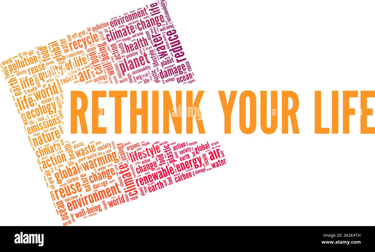 Rethink Your Life - Ecology and Environment awareness vector ...