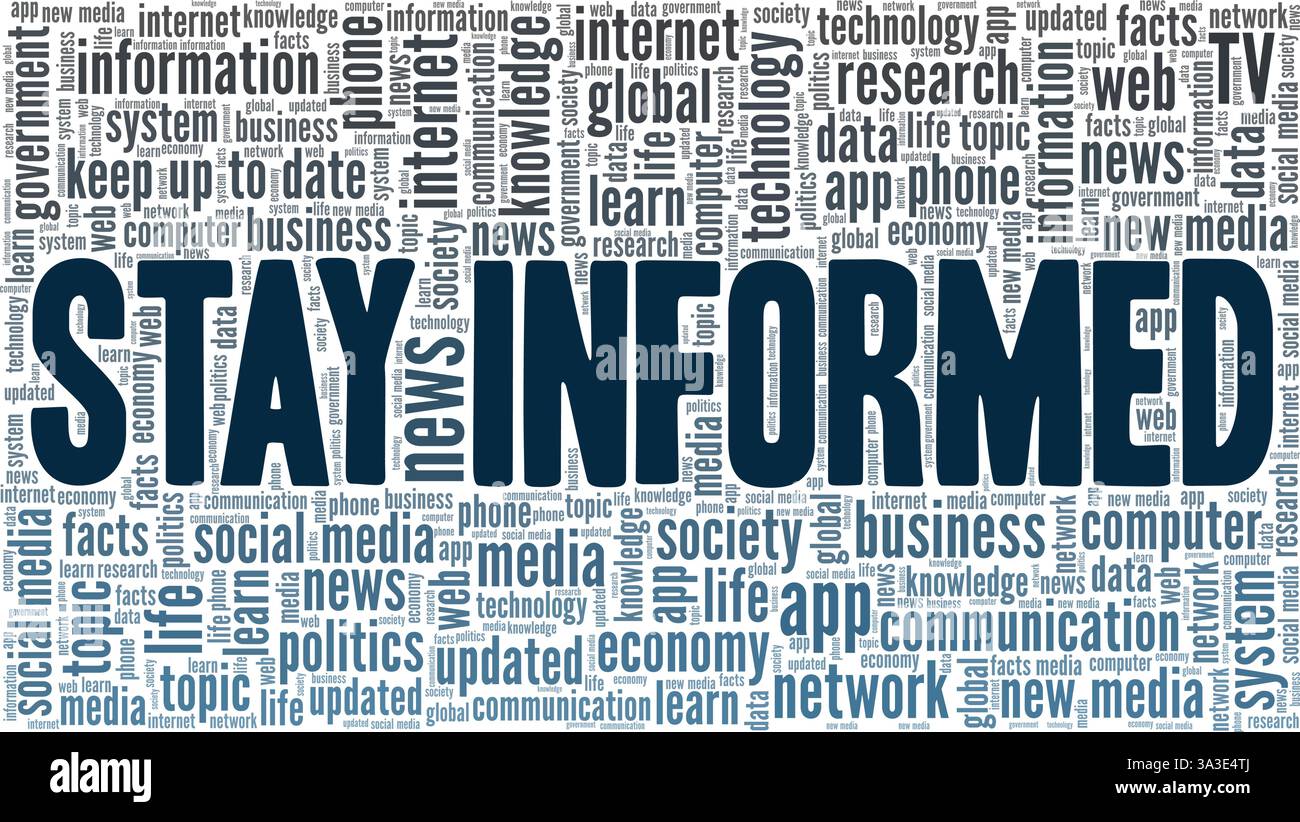 Stay Informed vector illustration word cloud isolated on white background Stock Vector Image ...