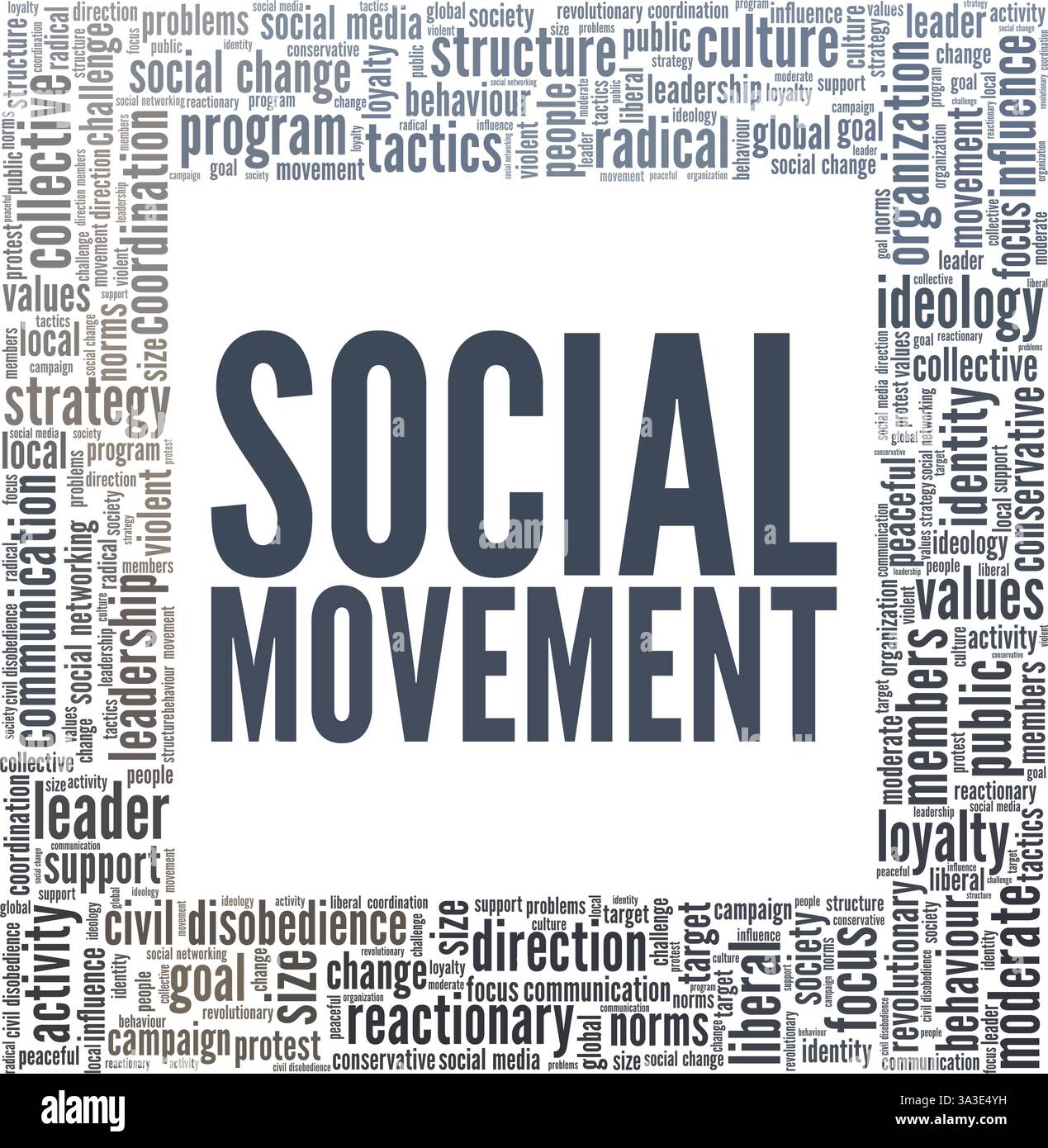 Social Movement vector illustration word cloud isolated on a white ...