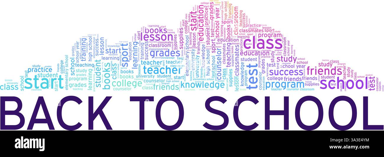 Back to School vector illustration word cloud isolated on white ...