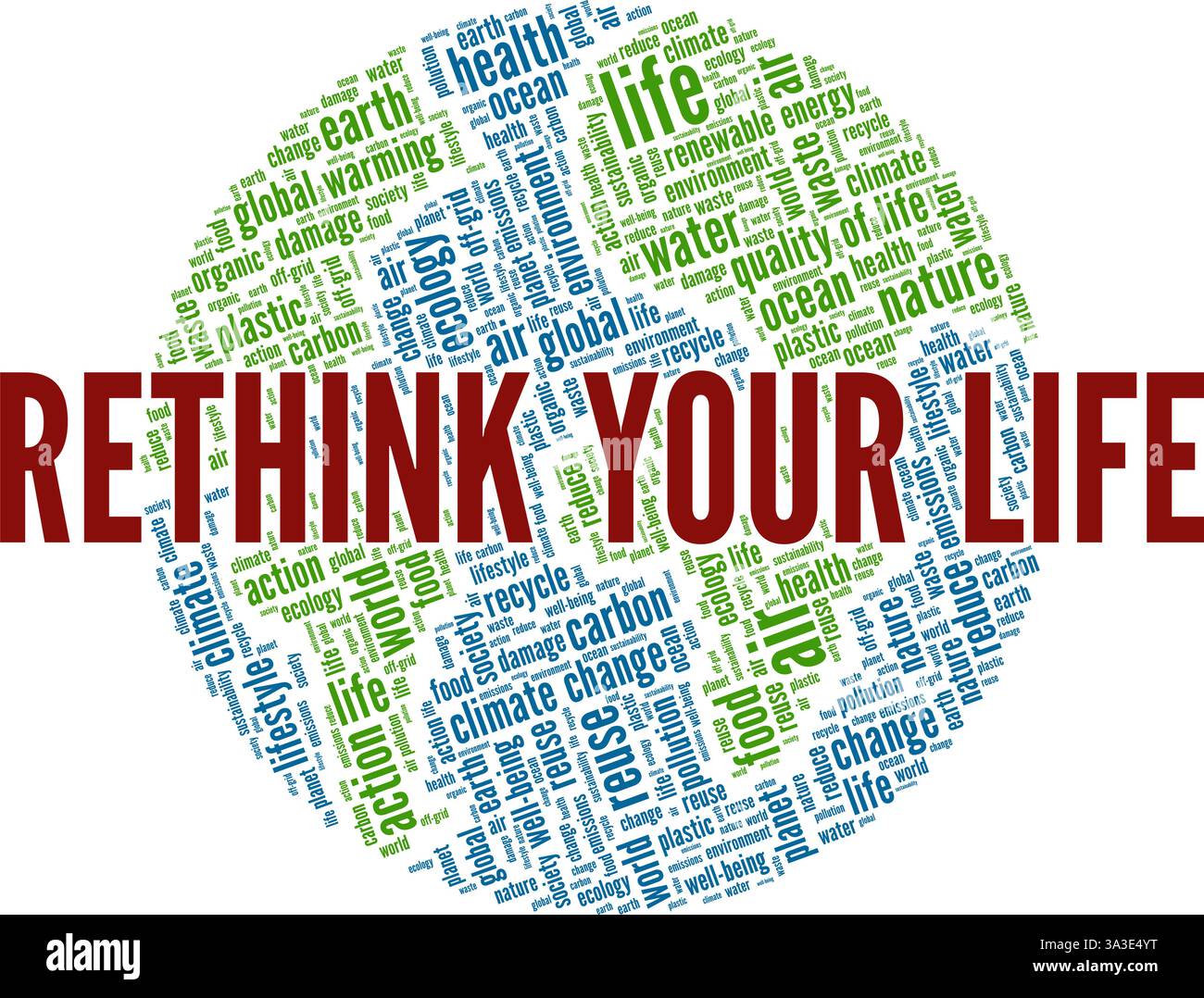Rethink Your Life - Ecology and Environment awareness vector ...