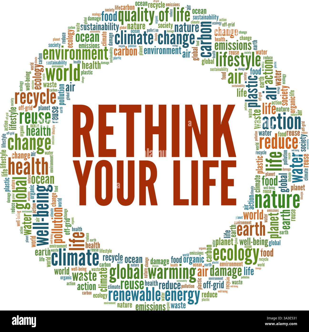 Rethink Your Life - Ecology and Environment awareness vector ...