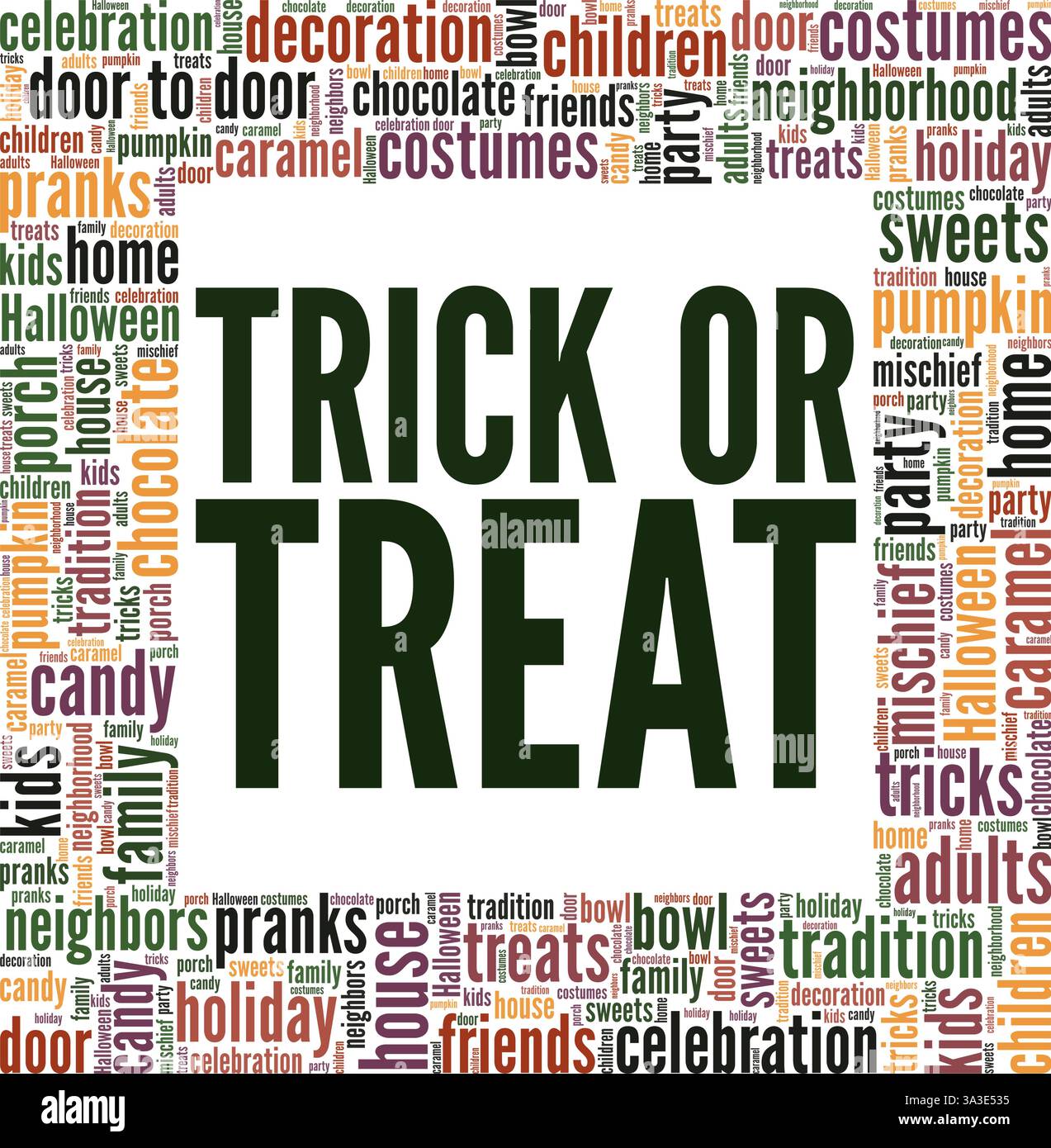 Trick or Treat - Halloween vector illustration word cloud isolated on ...