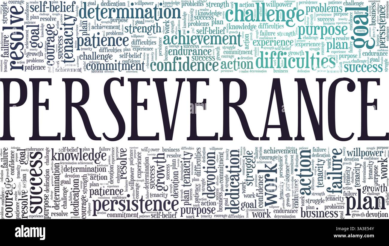 Perseverance vector illustration word cloud isolated on white ...