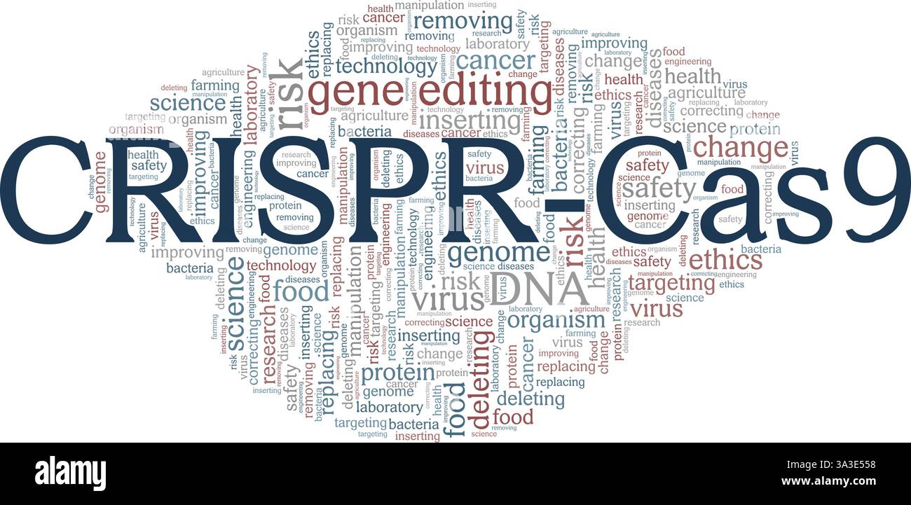 CRISPR - Clustered Regularly Interspaced Short Palindromic Repeats vector illustration word ...