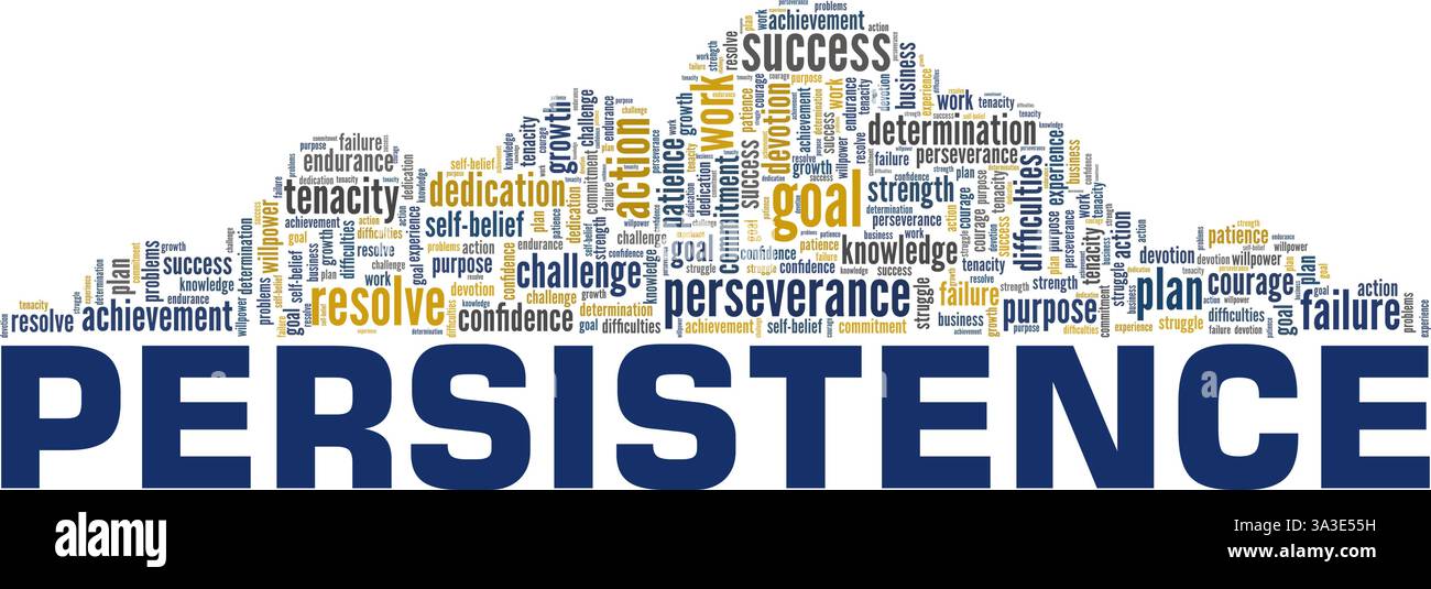 Persistence vector illustration word cloud isolated on white background ...