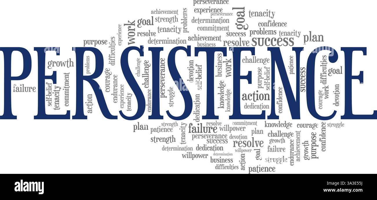 Persistence vector illustration word cloud isolated on white background ...