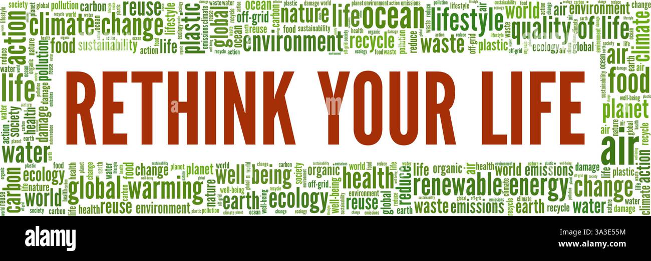 Rethink Your Life - Ecology and Environment awareness vector ...