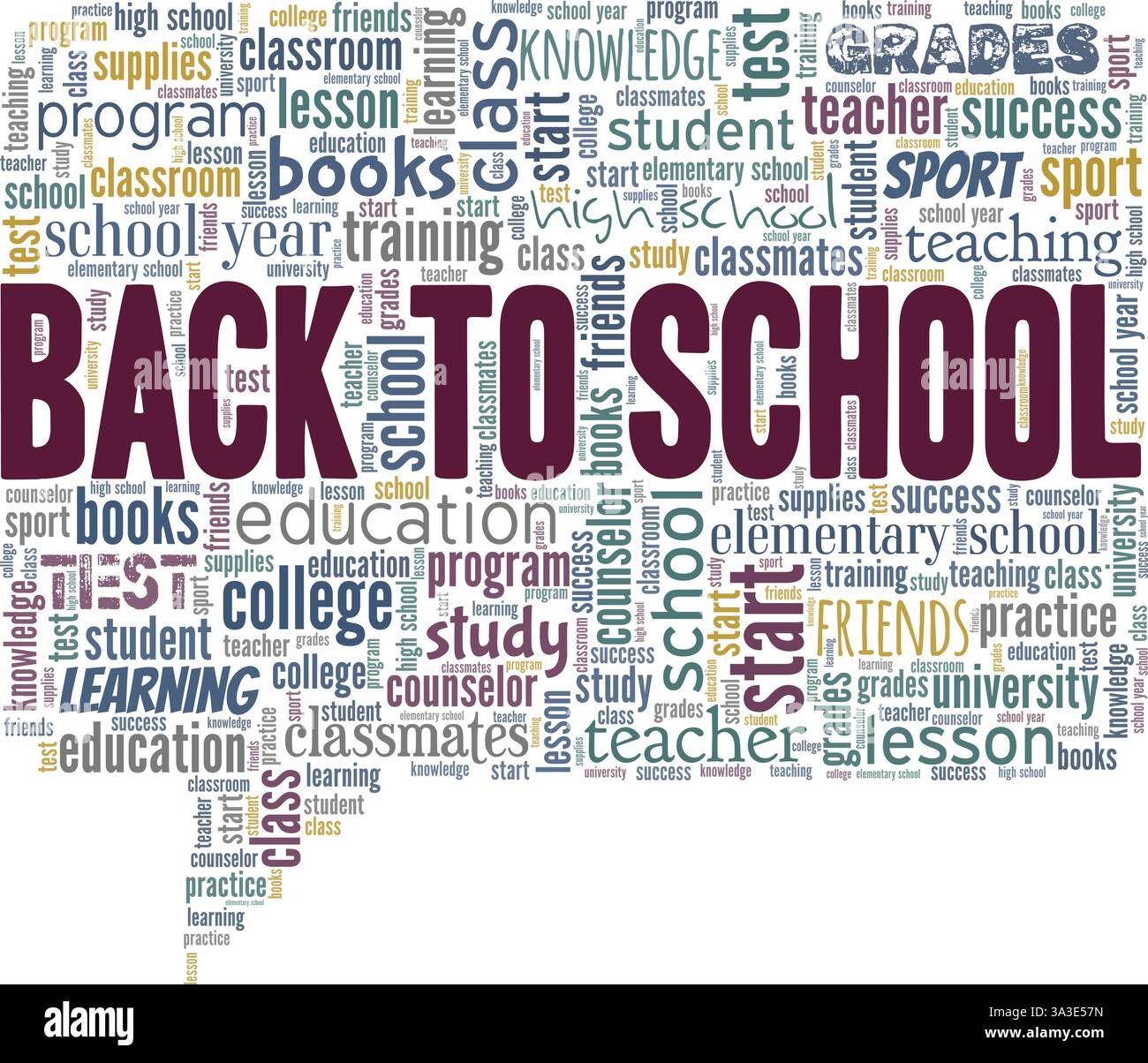 Back to School vector illustration word cloud isolated on white ...