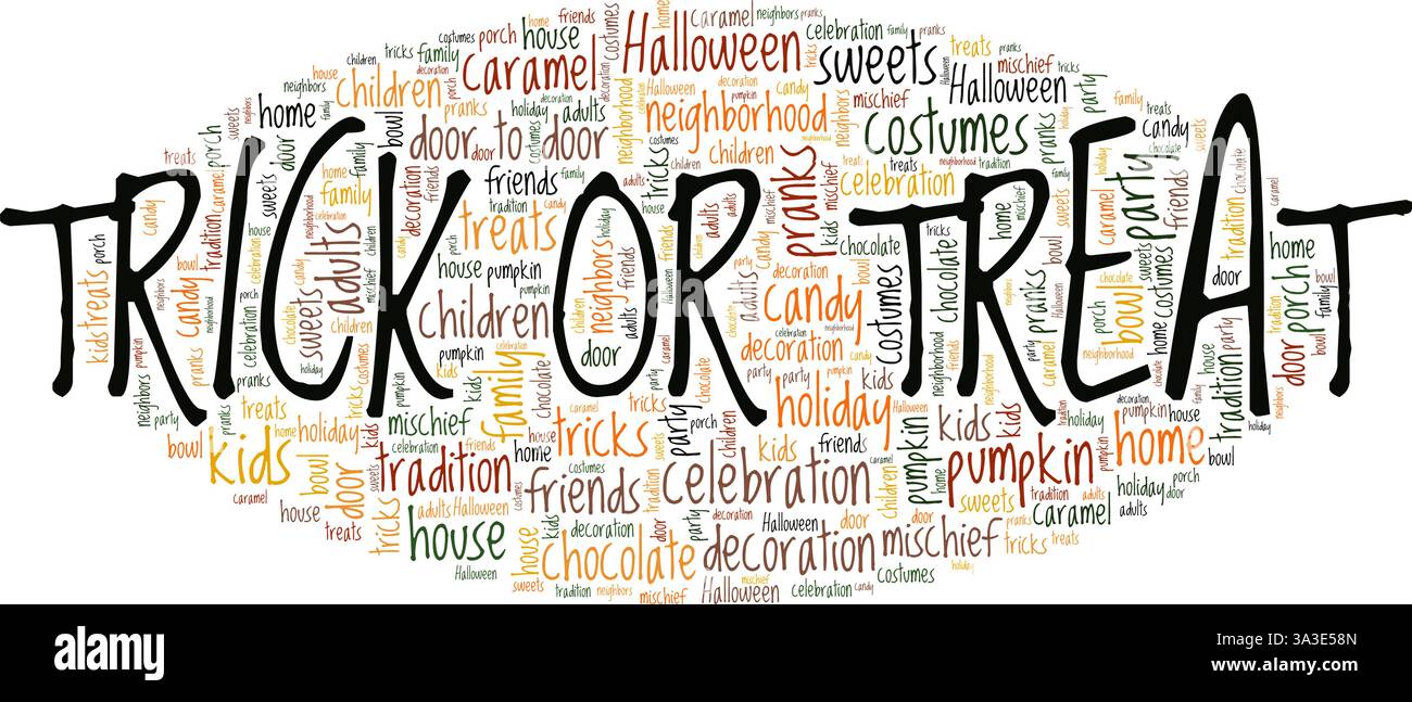Trick or Treat - Halloween vector illustration word cloud isolated on ...