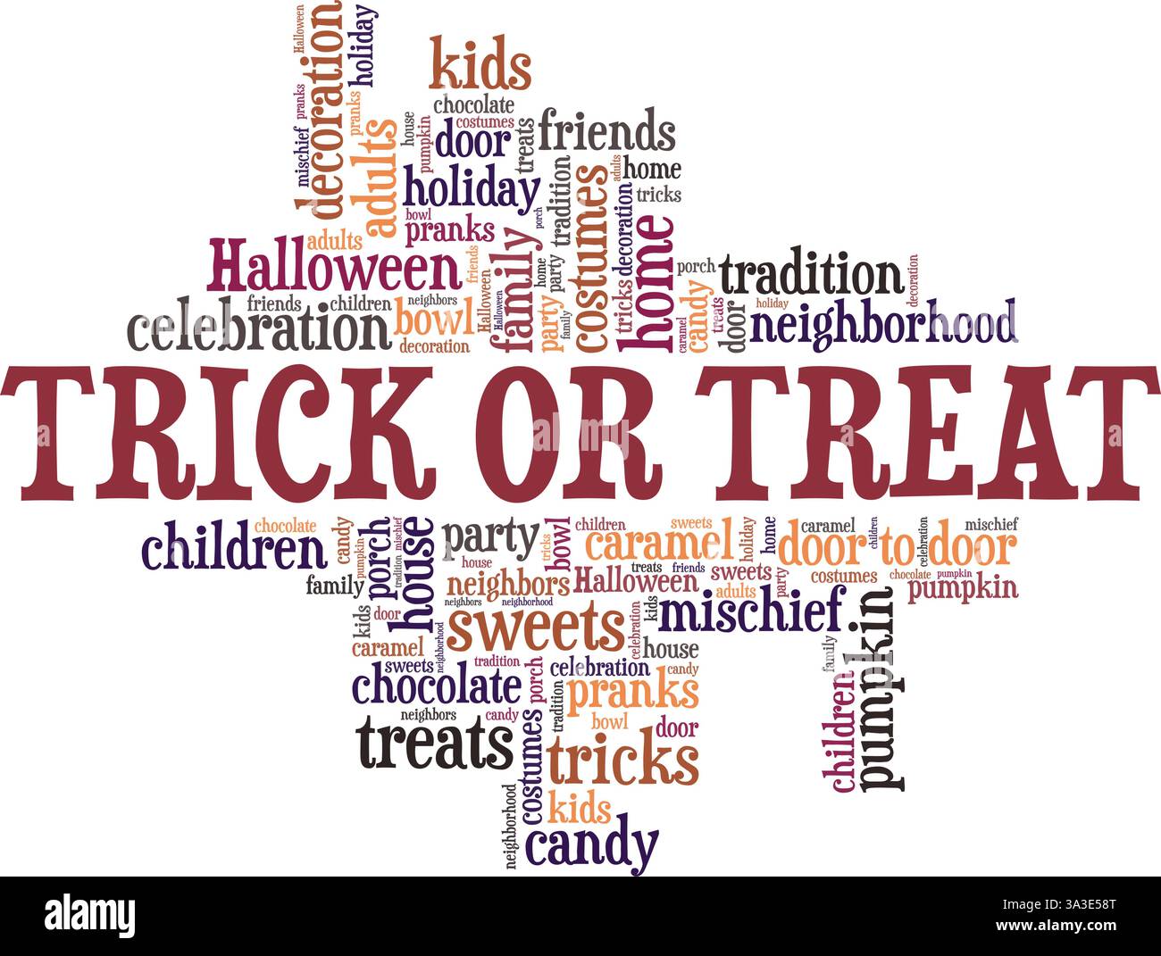 Trick or Treat - Halloween vector illustration word cloud isolated on ...