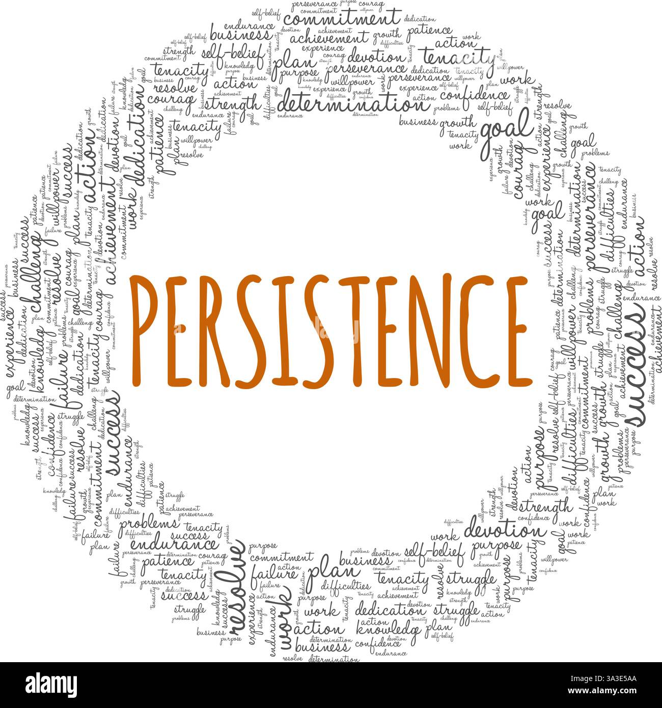 Persistence vector illustration word cloud isolated on white background ...