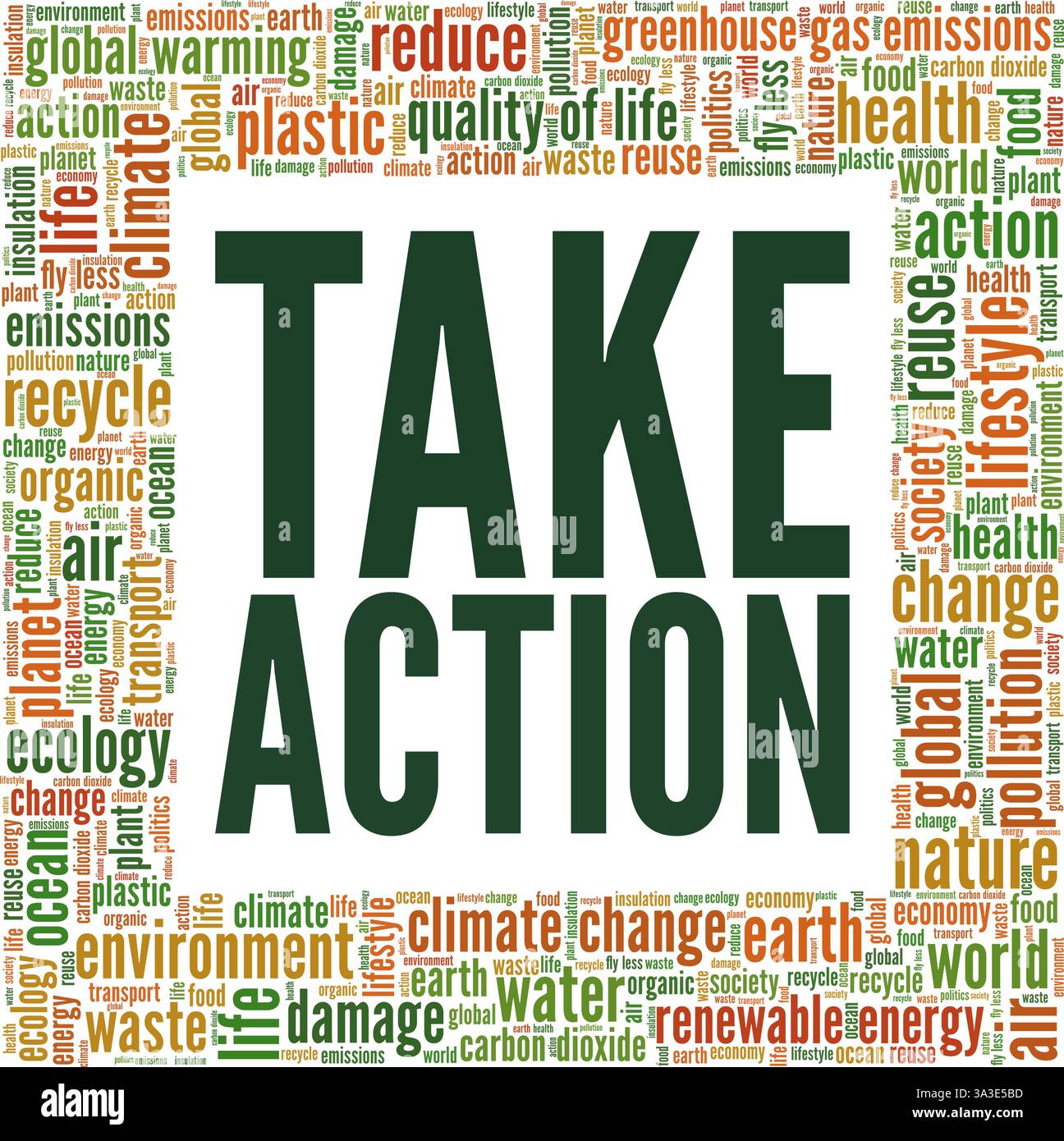 Take Action - Ecology vector illustration word cloud isolated on white ...