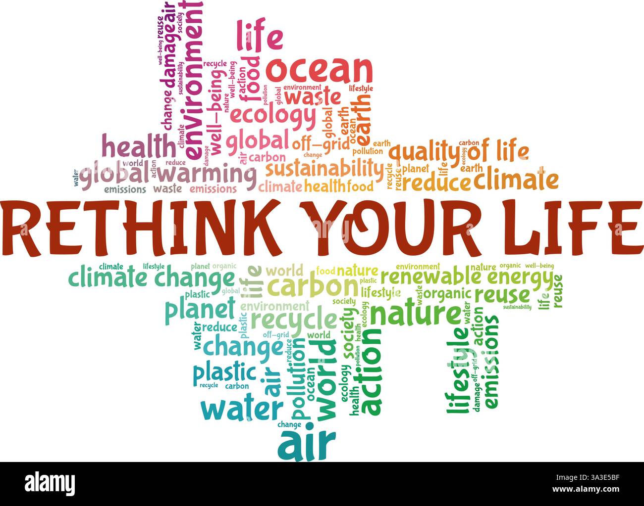 Rethink Your Life - Ecology and Environment awareness vector ...
