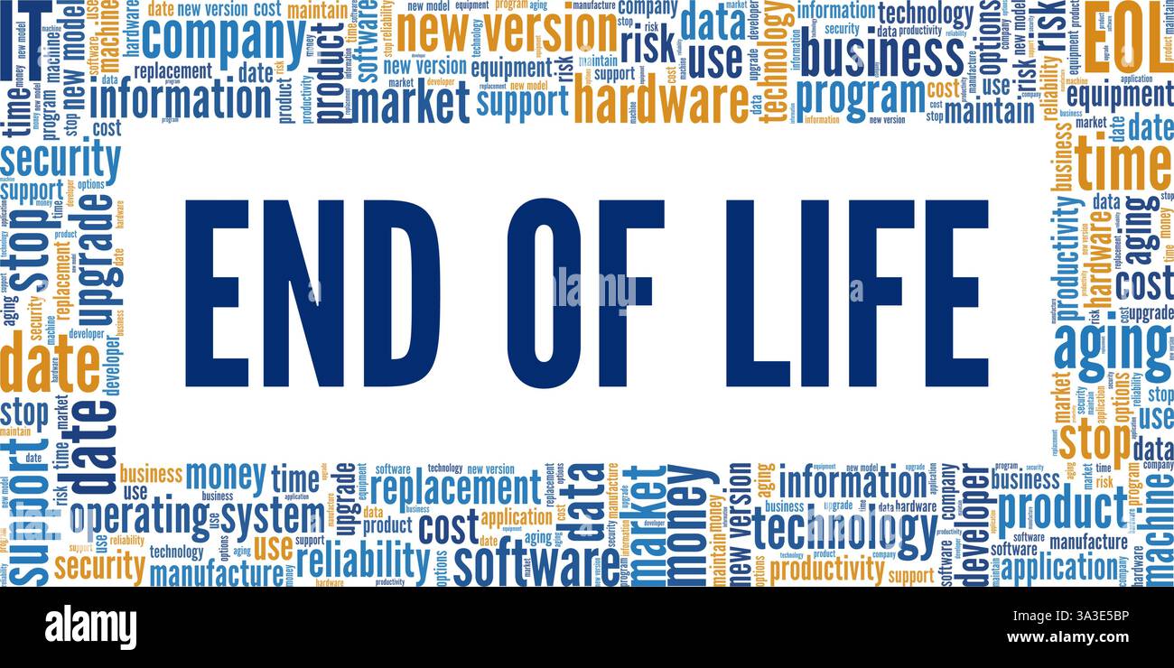 Technological End of Life vector illustration word cloud isolated on ...