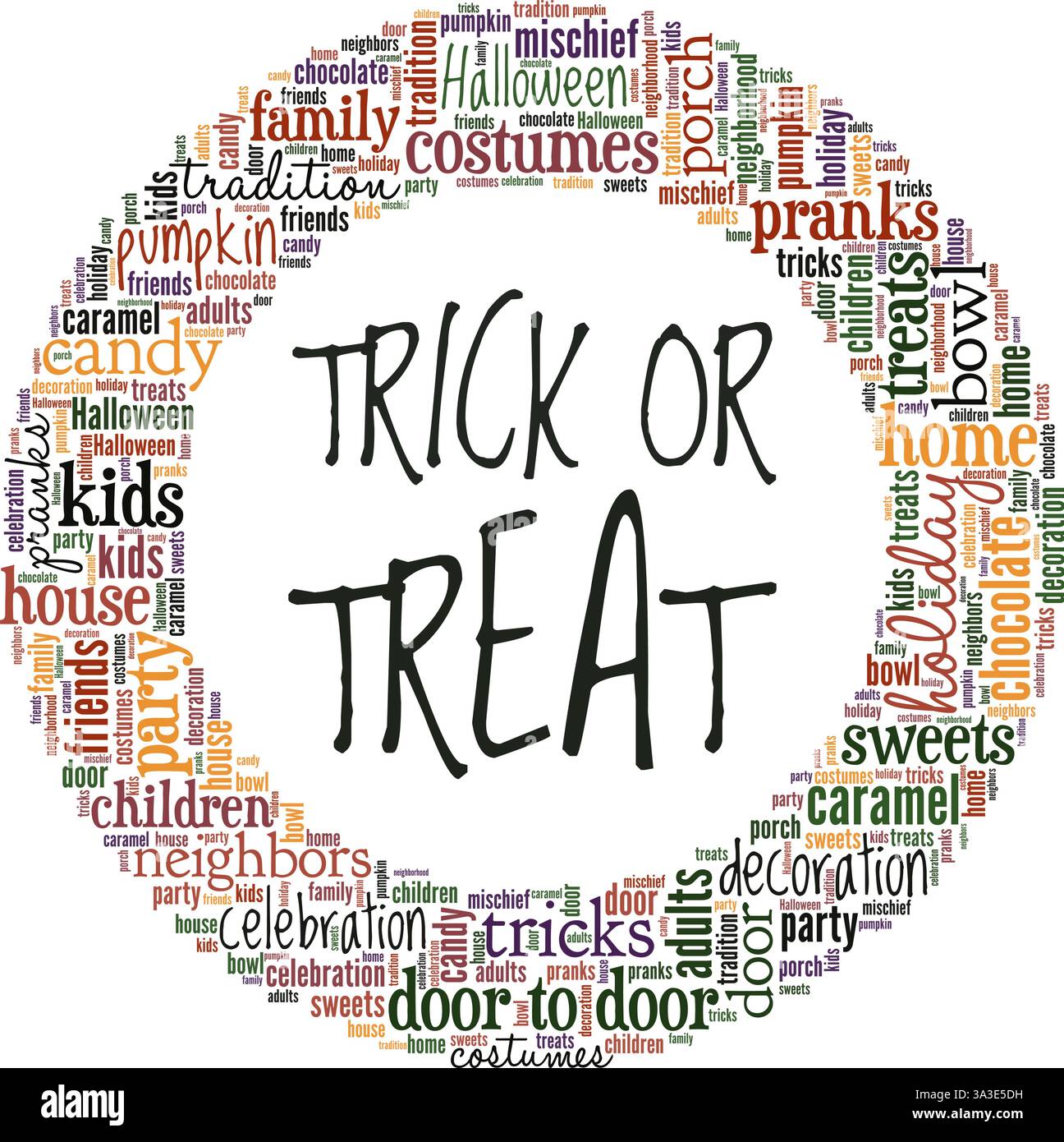Trick or Treat - Halloween vector illustration word cloud isolated on ...