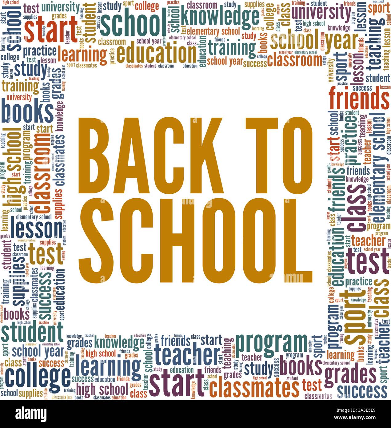 Back to School vector illustration word cloud isolated on white ...