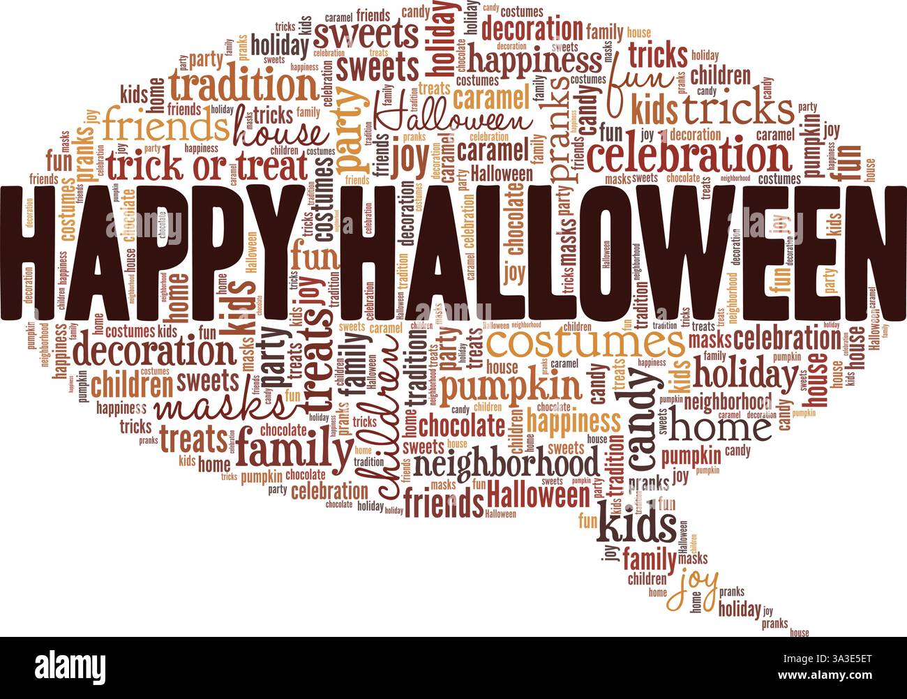 Happy Halloween vector illustration word cloud isolated on white ...