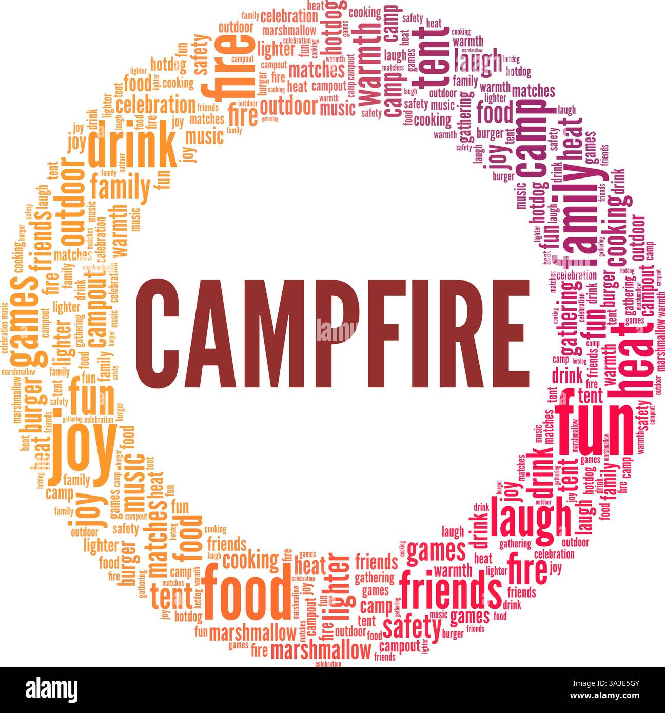 Campfire vector illustration word cloud isolated on white background ...
