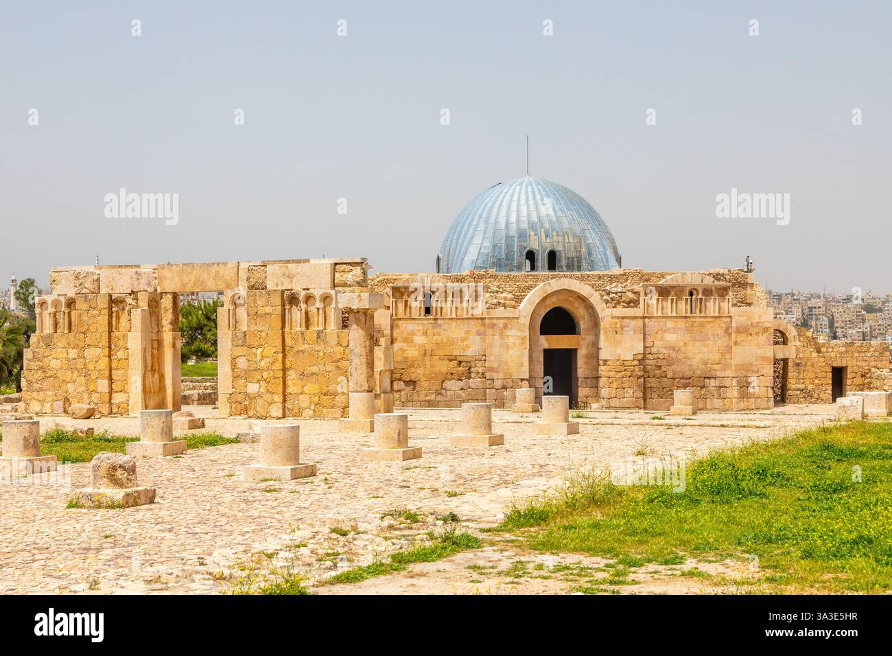 The Dome of Umayyad Palace mosque entrance, Citadel Hill, Jabal al-Qala ...