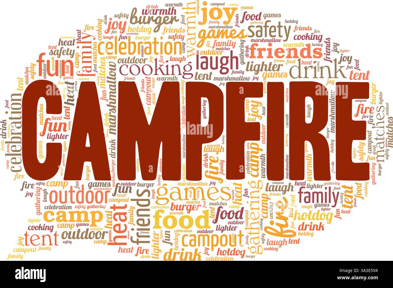 Campfire vector illustration word cloud isolated on white background ...