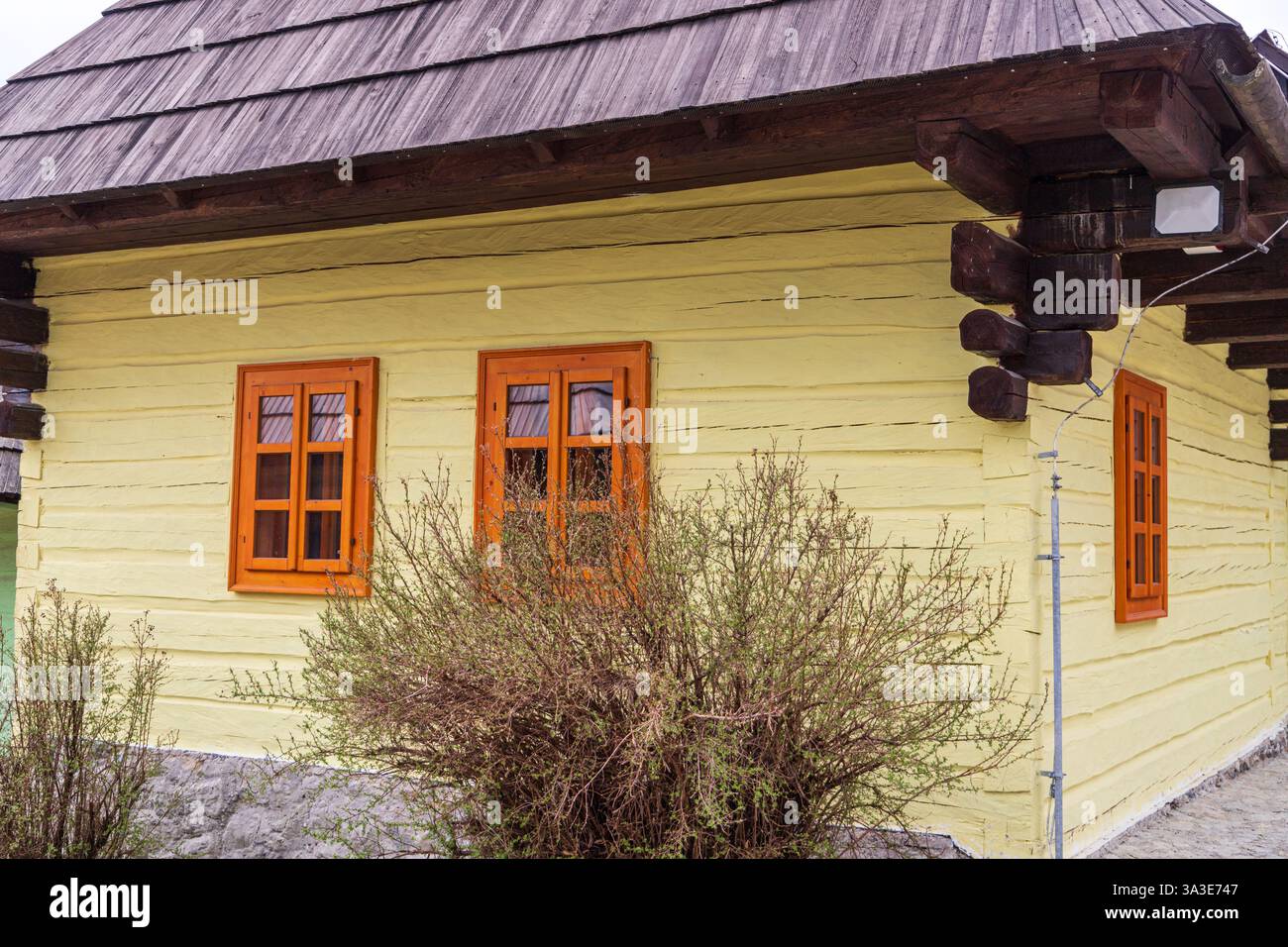 Beautiful Light Yellow Traditional House in Vlkolínec UNESCO Village ...