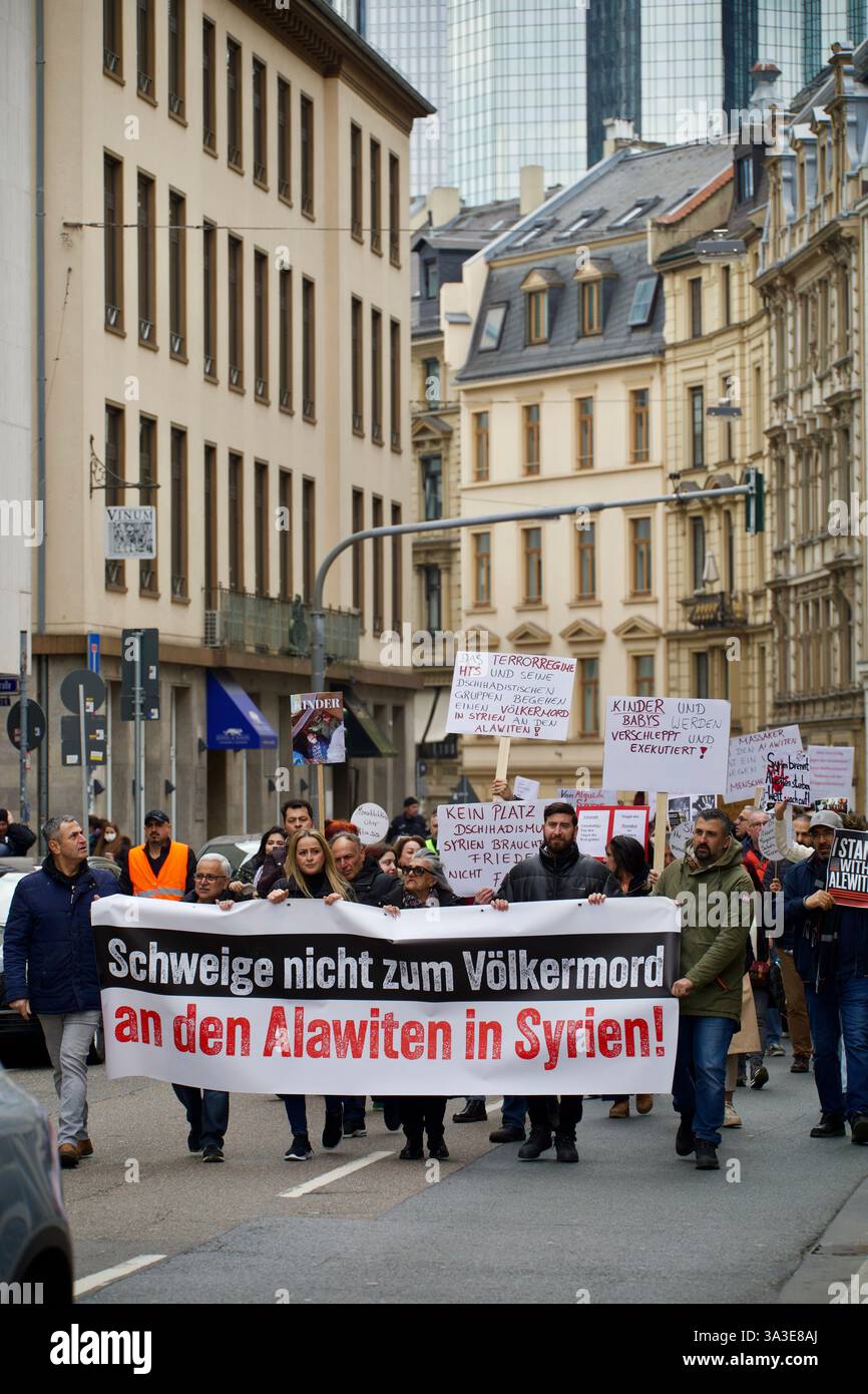 Frankfurt am Main, Germany. March 15, 2025. A protest march under the ...