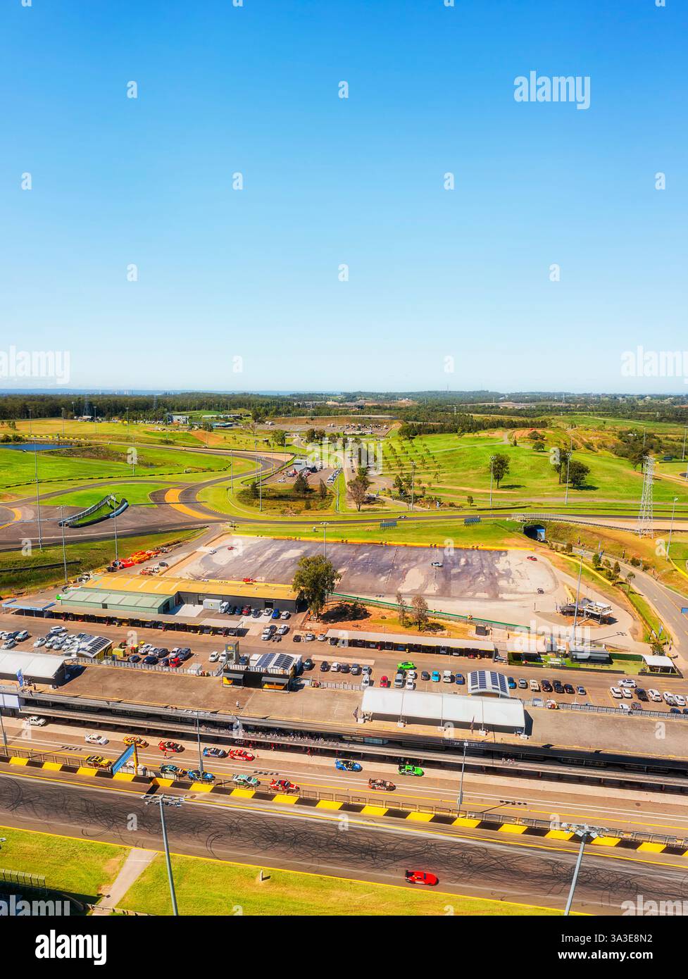 Sydney motorsport park in Western Sydney of Australia - aerial vertical ...