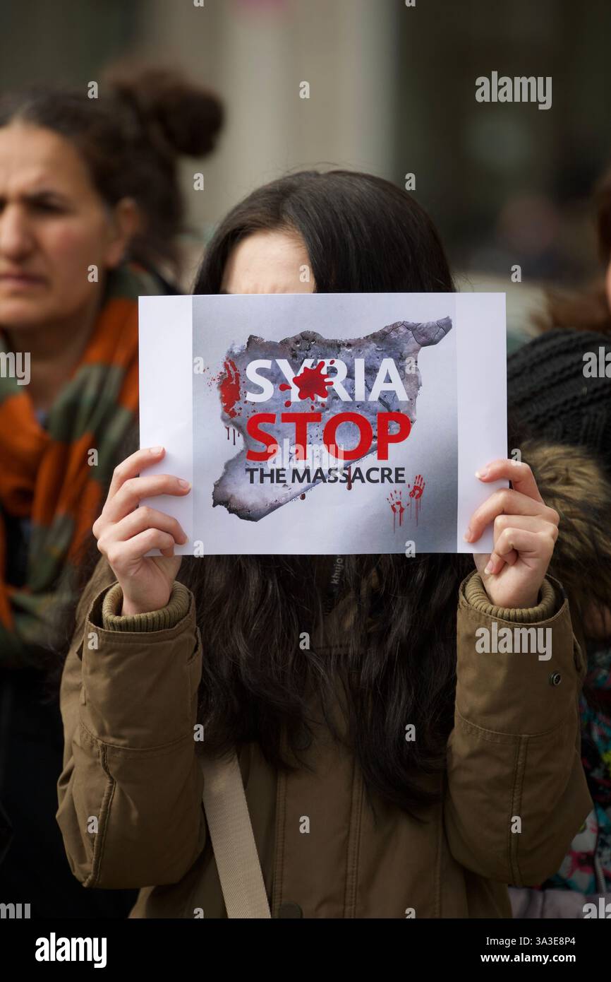 Frankfurt am Main, Germany. March 15, 2025. A protest march under the ...