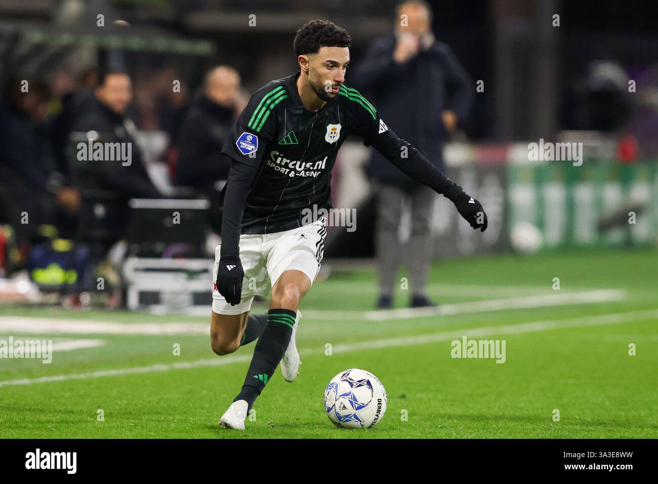 ROTTERDAM, NETHERLANDS - MARCH 15: Younes Namli of PEC Zwolle in action ...