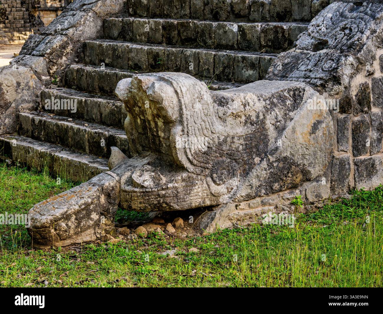 Plumed Serpent at The Ossuary, Chichen Itza, Yucatan State, Mexico ...