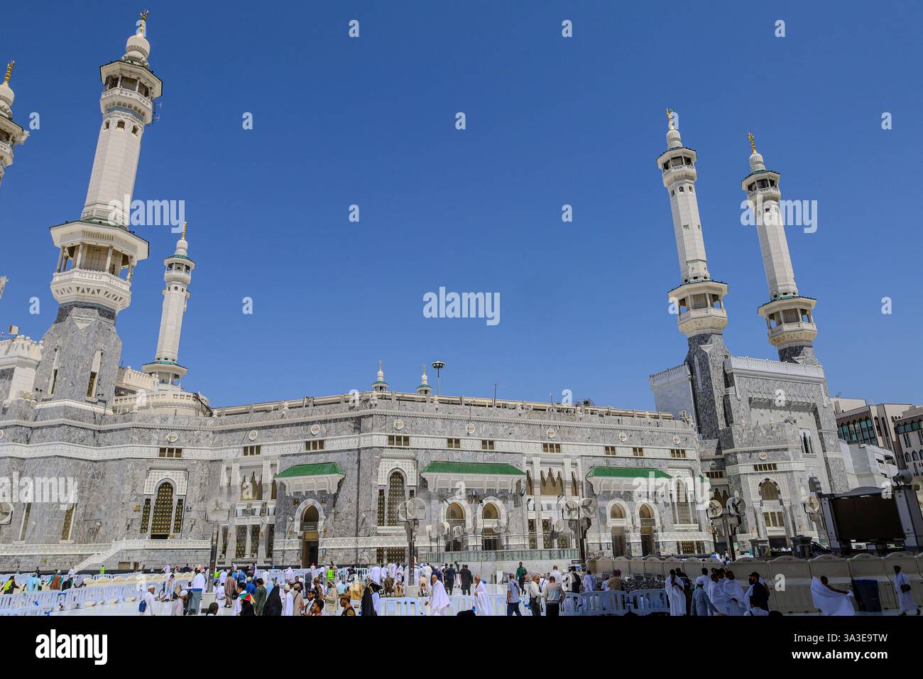 Al Kaaba in Al Haram mosque in Mecca - Muslim pilgrims perform hajj and umra , Makkah city Saudi ...