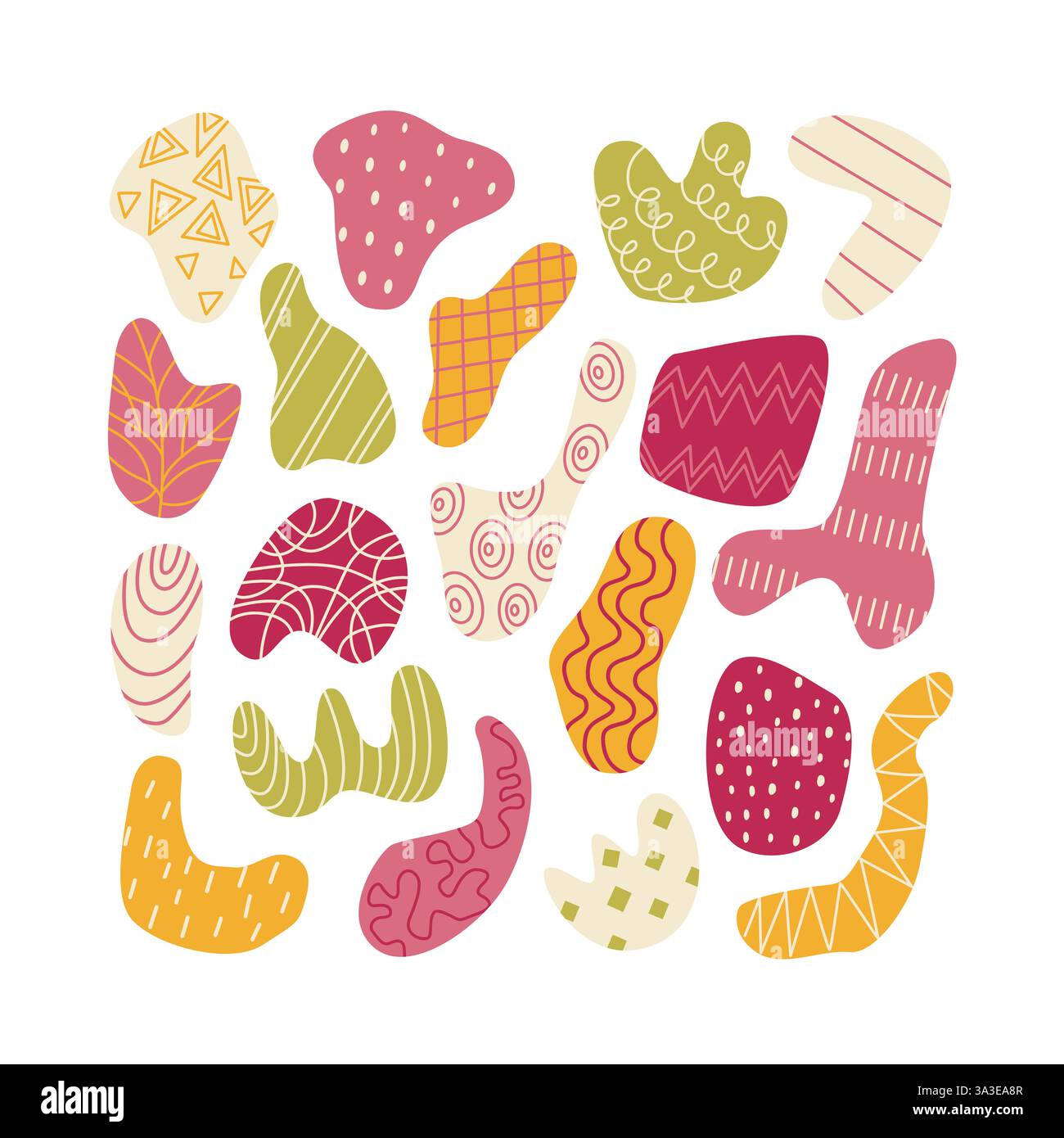 Abstract hand-drawn shapes and doodle elements. Modern, trendy, and ...